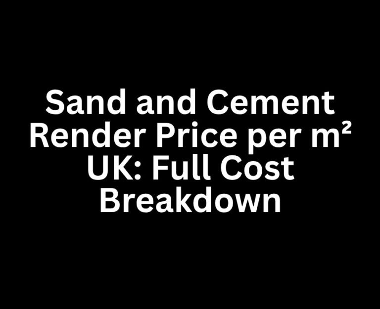 Sand & Cement Render Cost/m² UK 2026 | Calculator